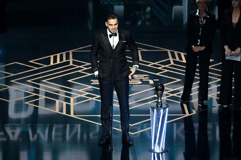 Ederson claims the Best FIFA Men's Goalkeeper Award.