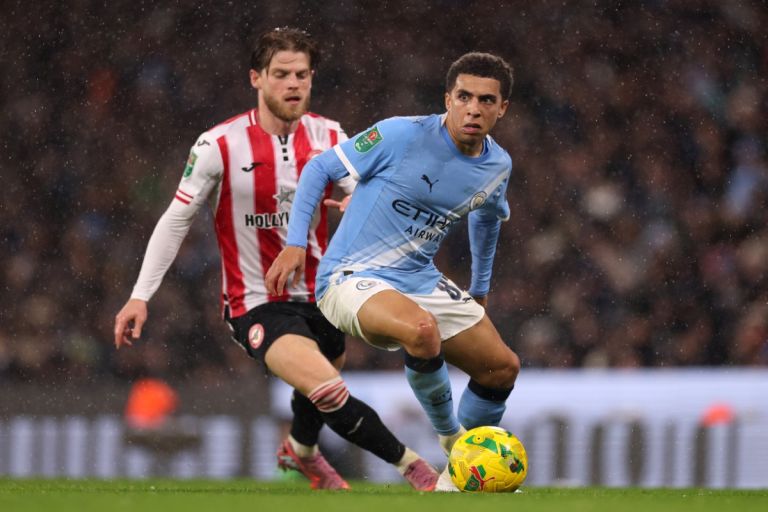 Rico Lewis starred for Manchester City yesterday at the Etihad.